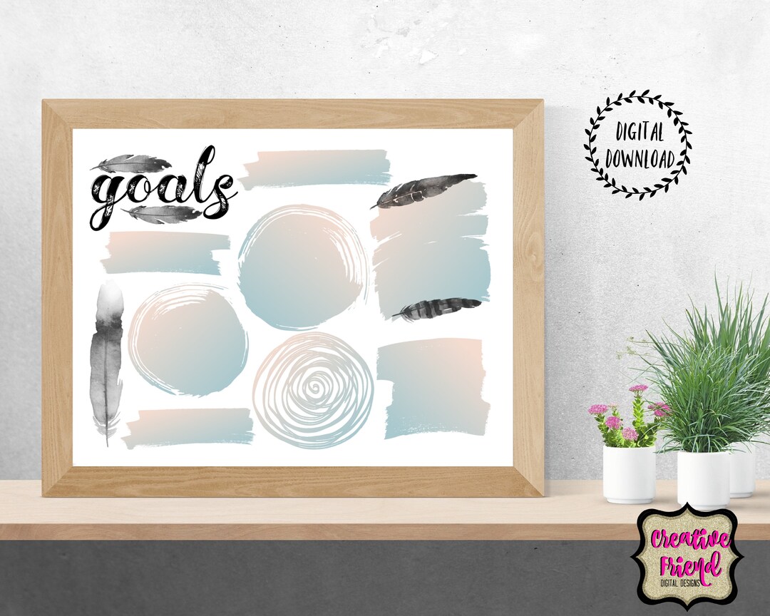 Goals DIY Template Board |motivational Board | Vision Board | New Year ...