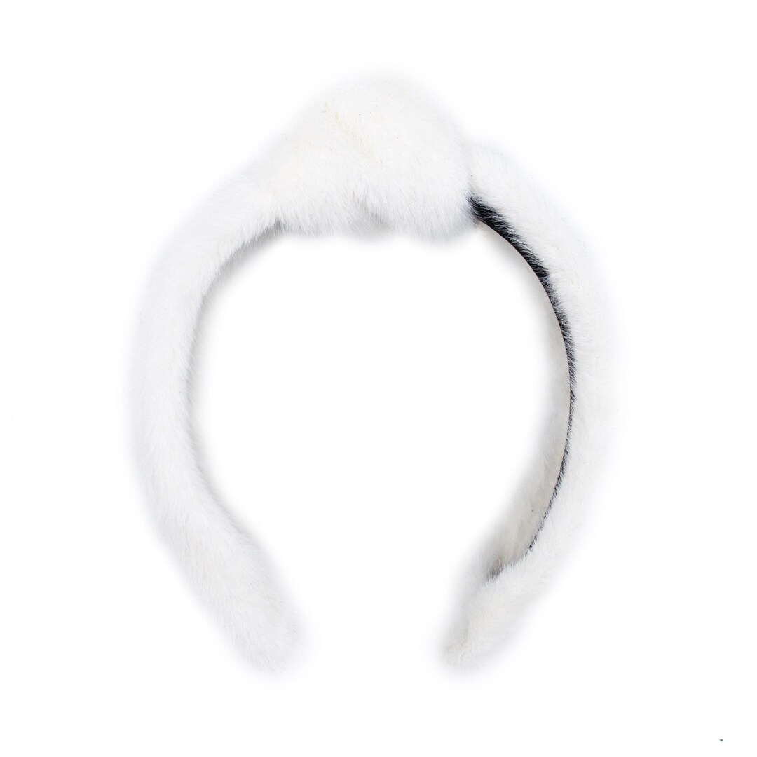 Faux Mink Fur Hairband With Knot - Plush Fake Fur Headband - Fuzzy Fur ...