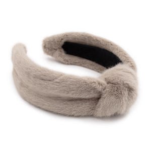 Faux Mink Fur Hairband With Knot - Plush Fake Fur Headband - Fuzzy Fur ...