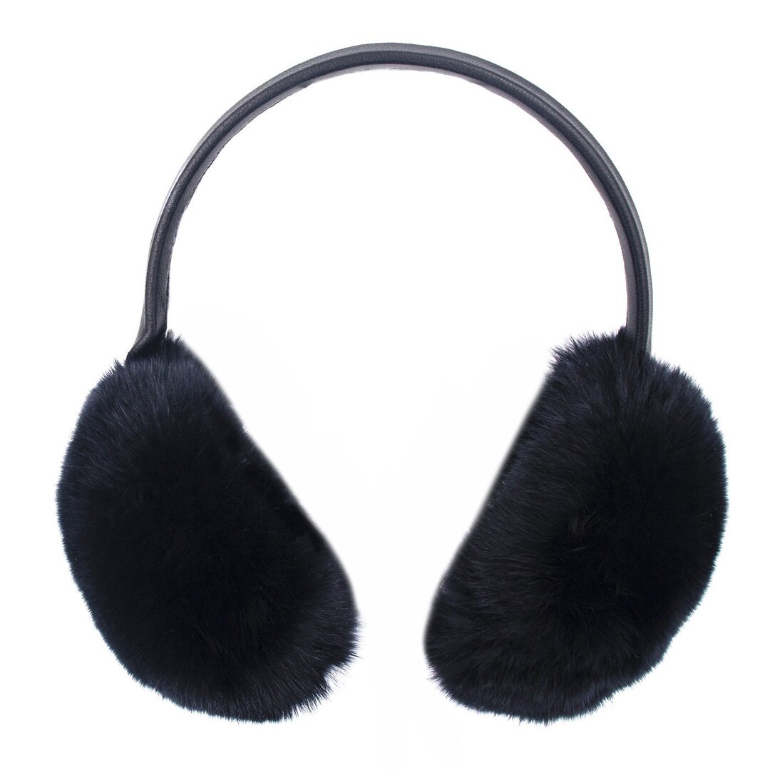 Rex Rabbit Fur Earmuffs With Adjustable Leather Band Soft - Etsy
