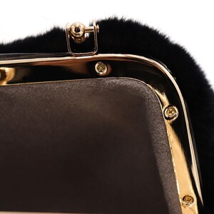 Real Rex Rabbit Fur Clutch - Fluffy Kisslock Pocketbook - Soft Vintage ...