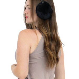 Rex Rabbit Fur Earmuffs With Adjustable Leather Band - Soft Earmuffs ...