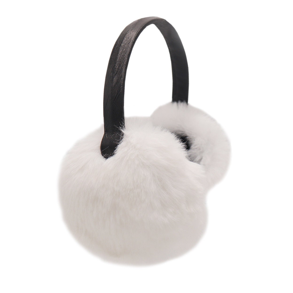 Faux Rex Rabbit Fur Earmuffs W/ Adjustable Pleather Band - Etsy