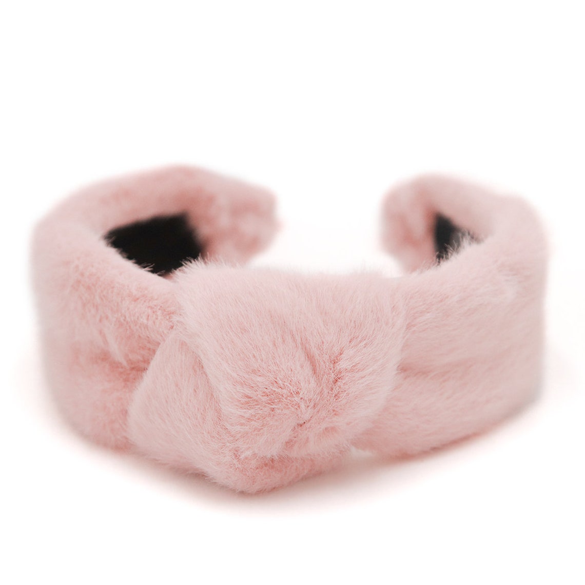 Faux Mink Fur Hairband With Knot - Plush Fake Fur Headband - Fuzzy Fur ...