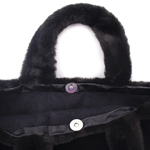 Surell Faux Rex Rabbit Handbag Cute Fluffy Fashion Purse Luxurious Fake ...