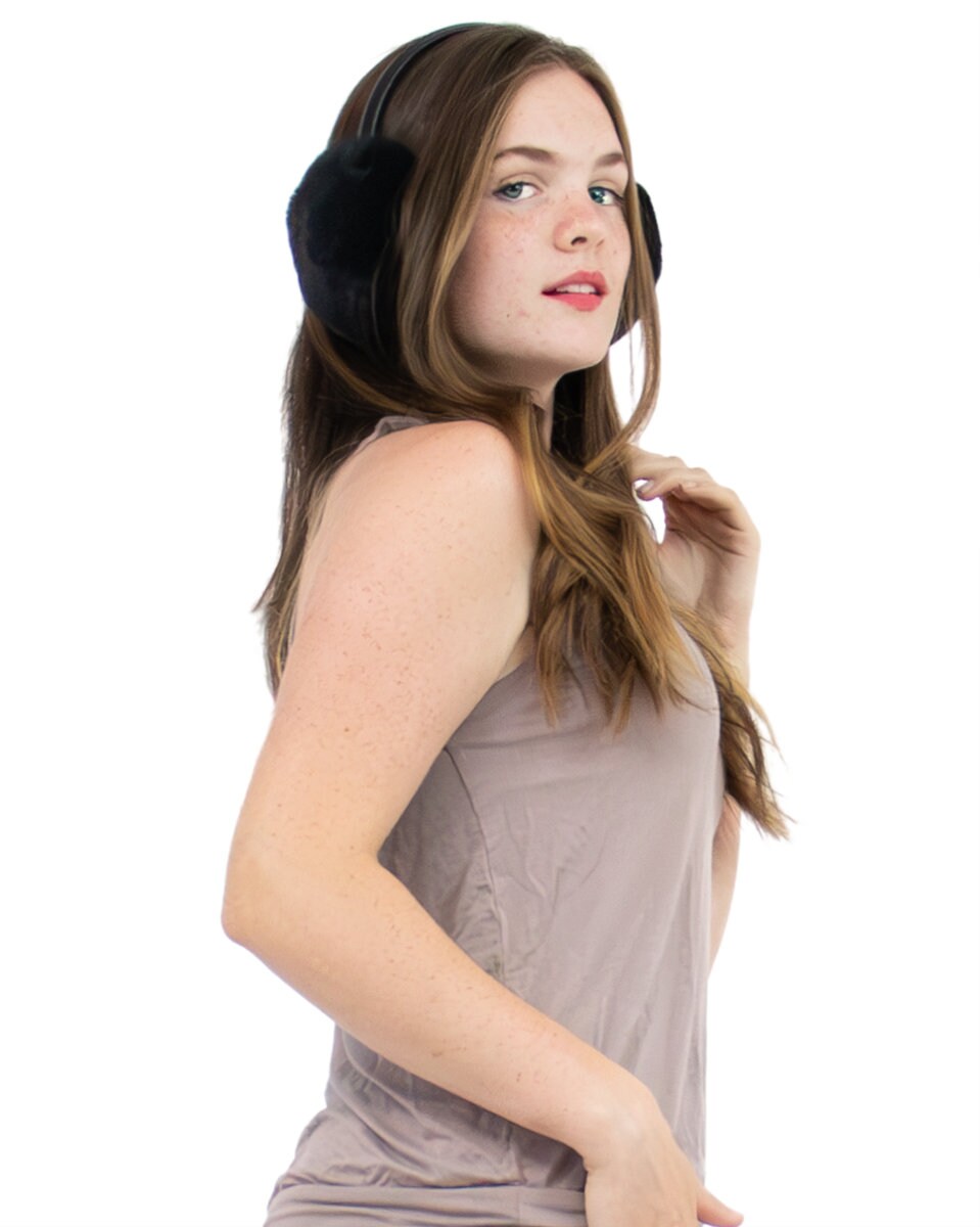 Rex Rabbit Fur Earmuffs With Adjustable Leather Band - Soft Earmuffs ...
