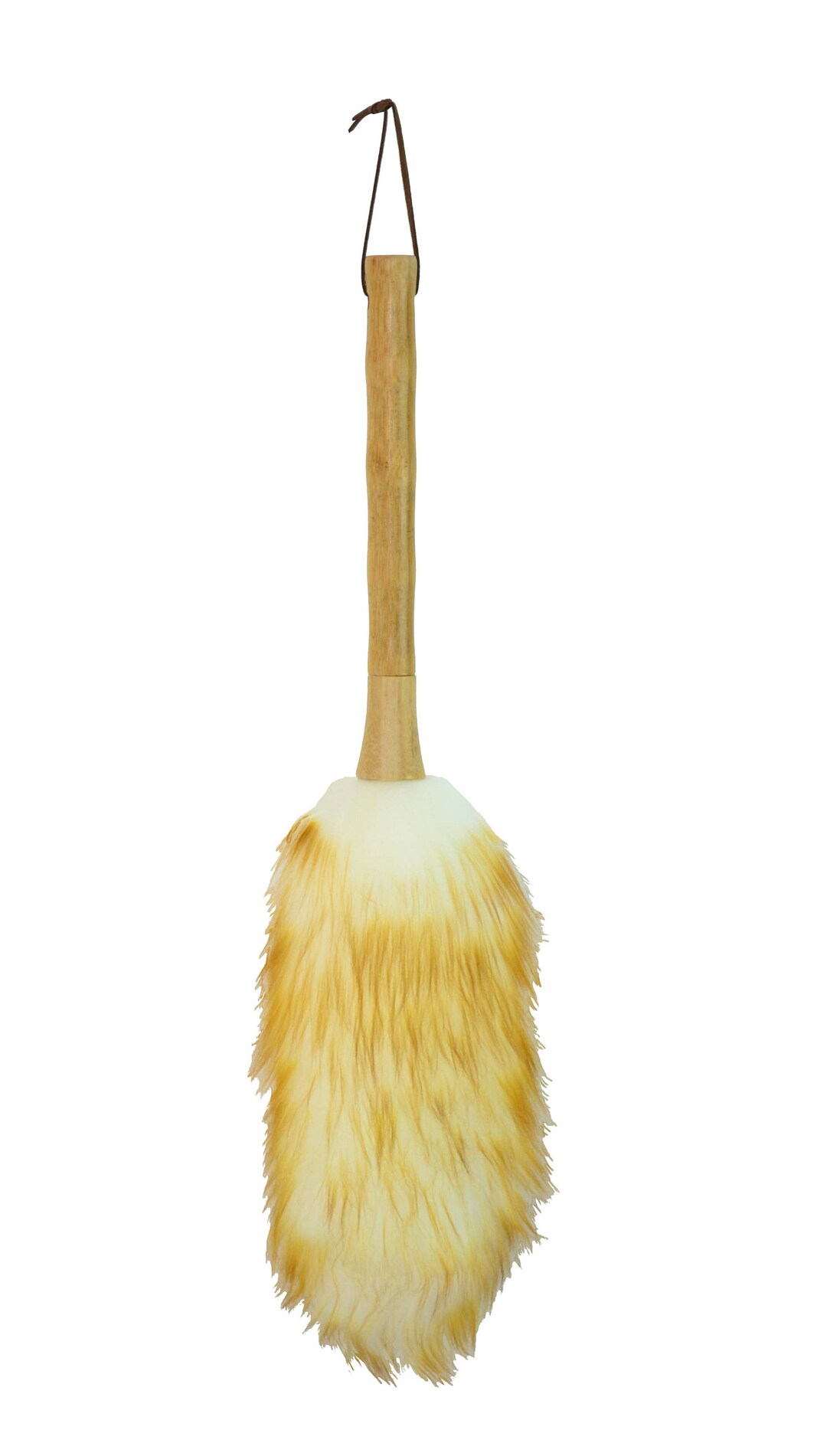 Natural Wool Duster With Real Bamboo Handle - Elegant 20" Sheepskin ...