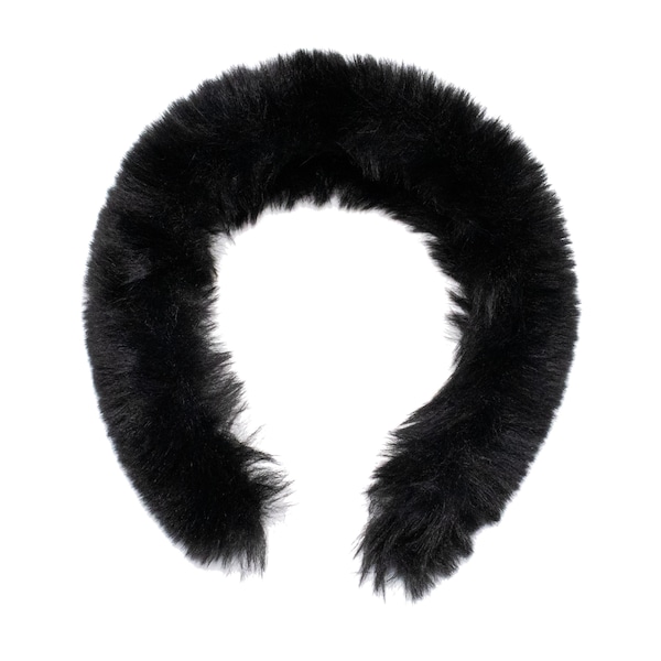Black Fur Headband - Etsy