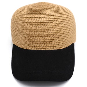Breathable Baseball Cap - Paper Straw Hat With Fabric Brim - Unisex ...