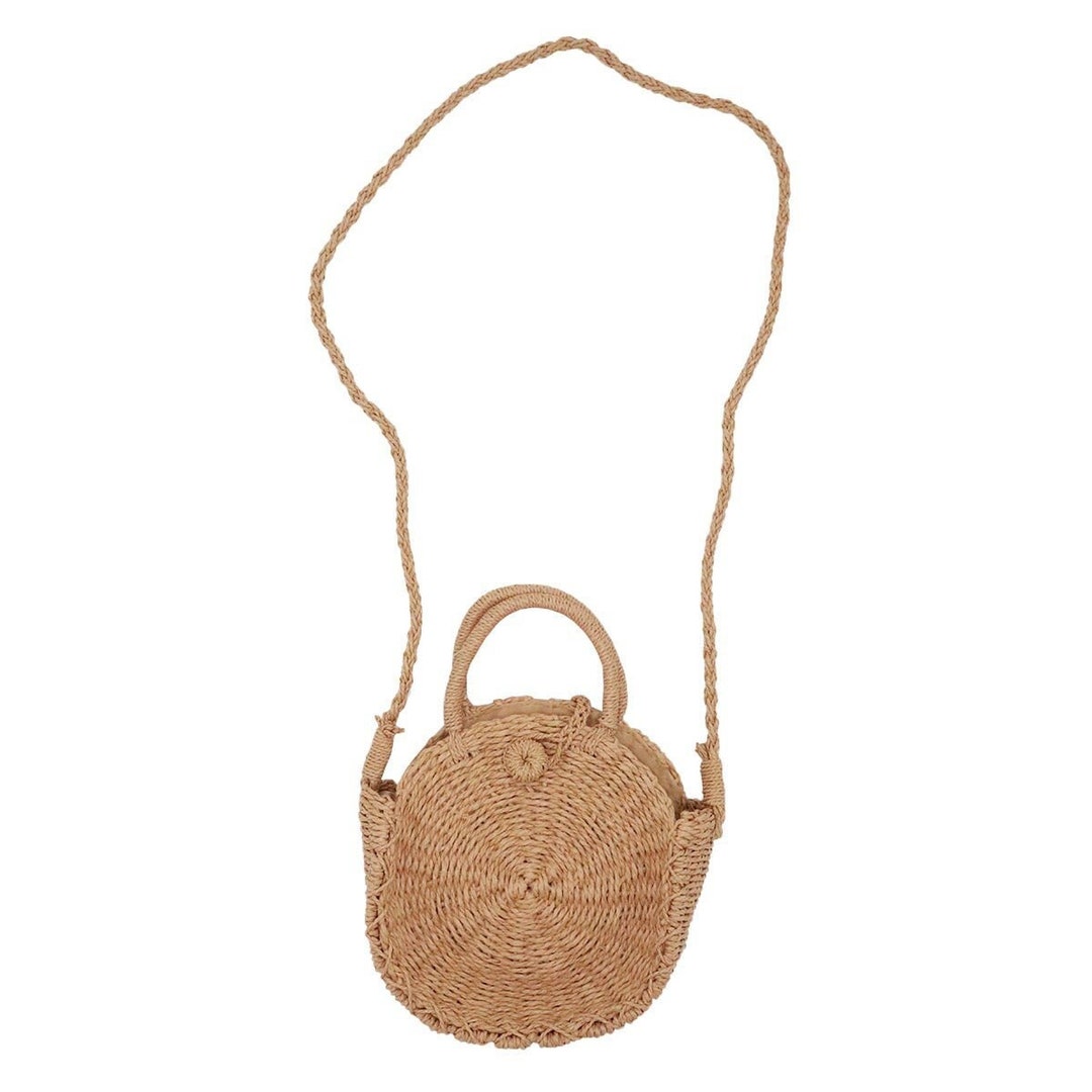 Round Straw Circle Crossbody Bag | Boho Chic Summer Purse | Eco ...
