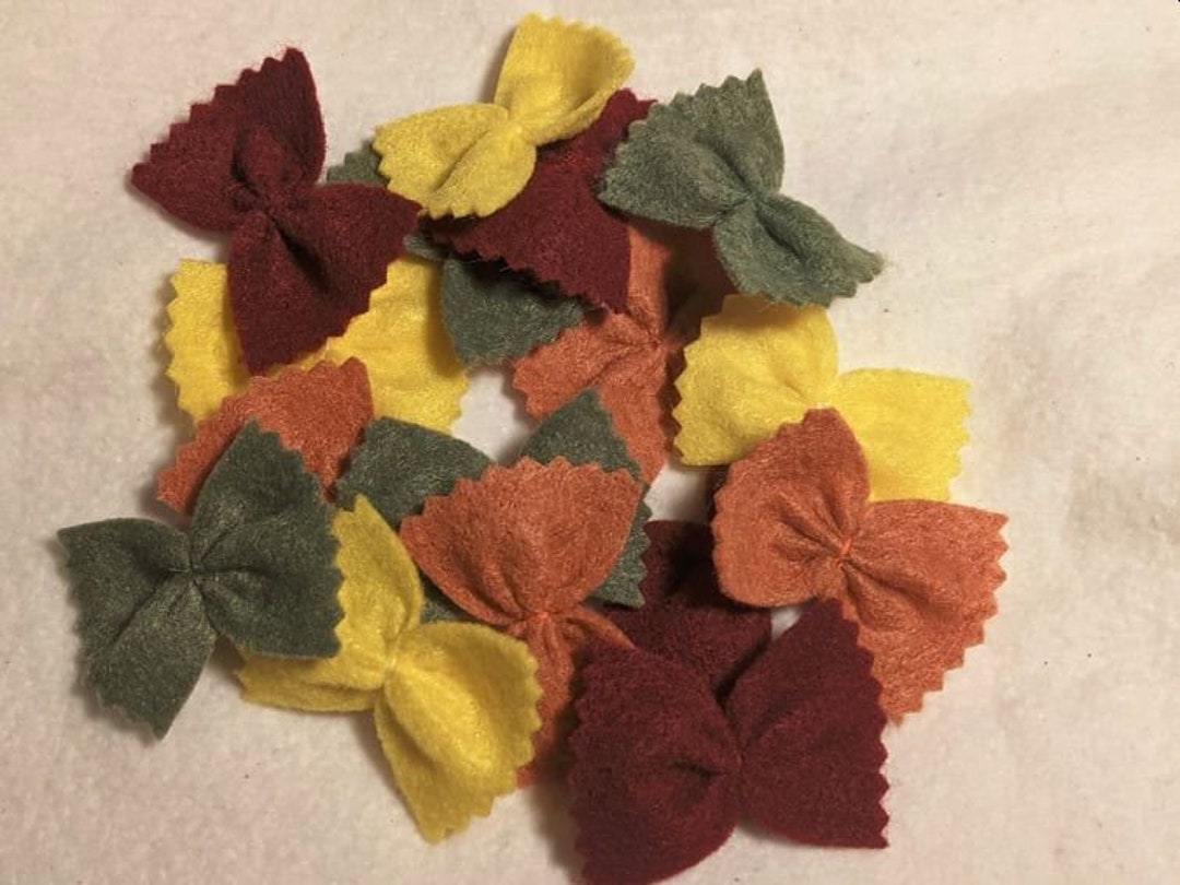 12 Felt Food Bowtie Pasta - Colored or Plain - Pasta, Play Kitchen ...