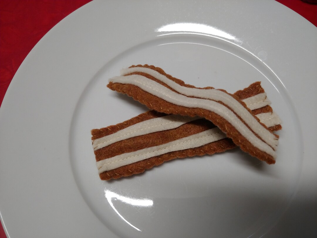 Felt Food Bacon - Bendable - Hand Stitched - Pretend Play - Kitchen ...