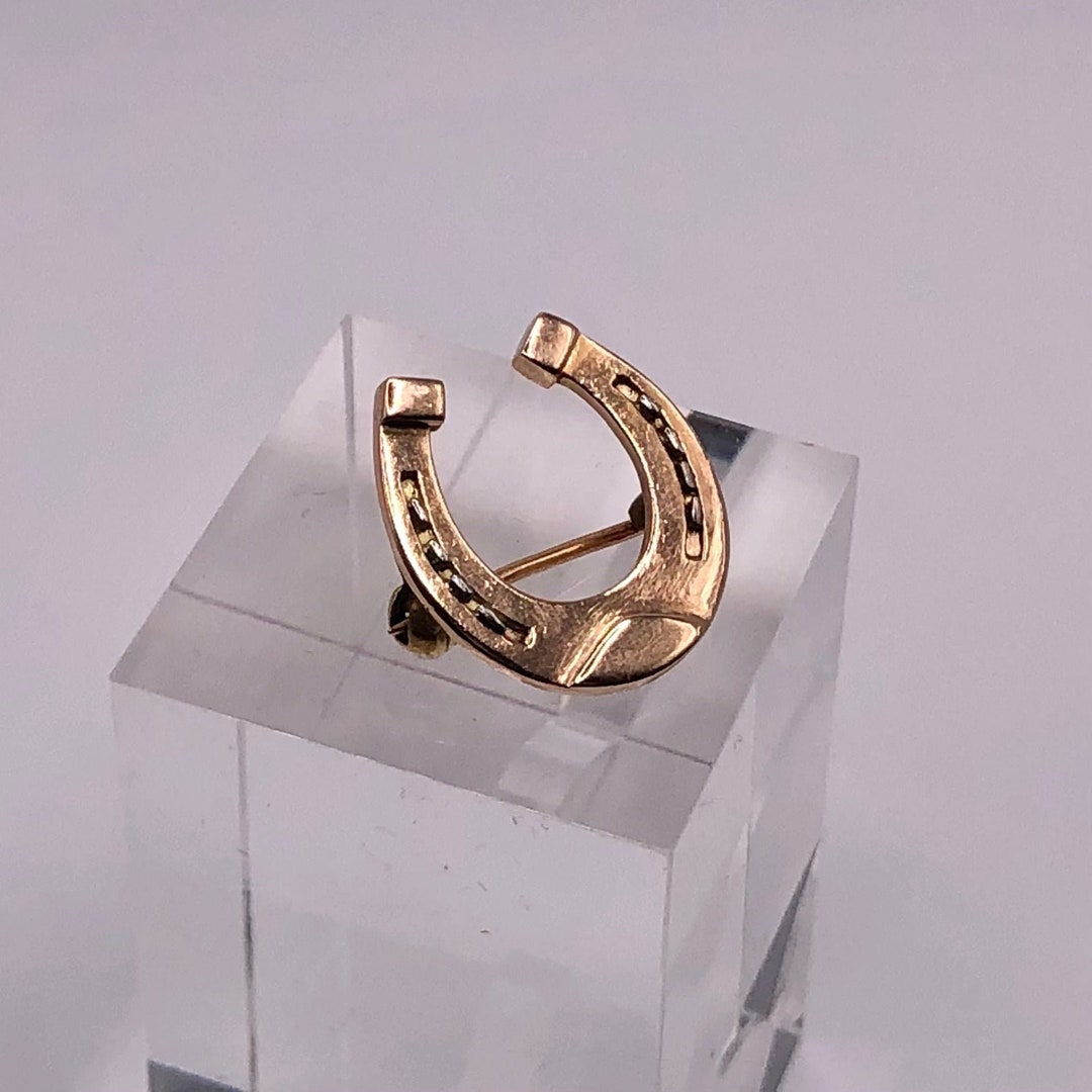 Small Antique Victorian 18k Rosey Gold Good Luck Horseshoe Brooch Pin ...