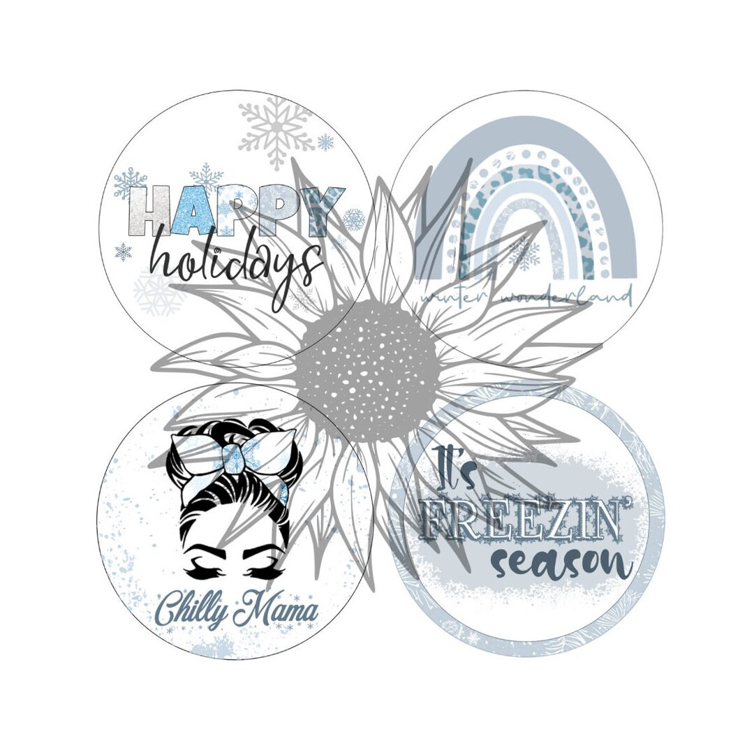 Winter Holiday Cardstock Round Digital Downloads | Cardstock Image for ...