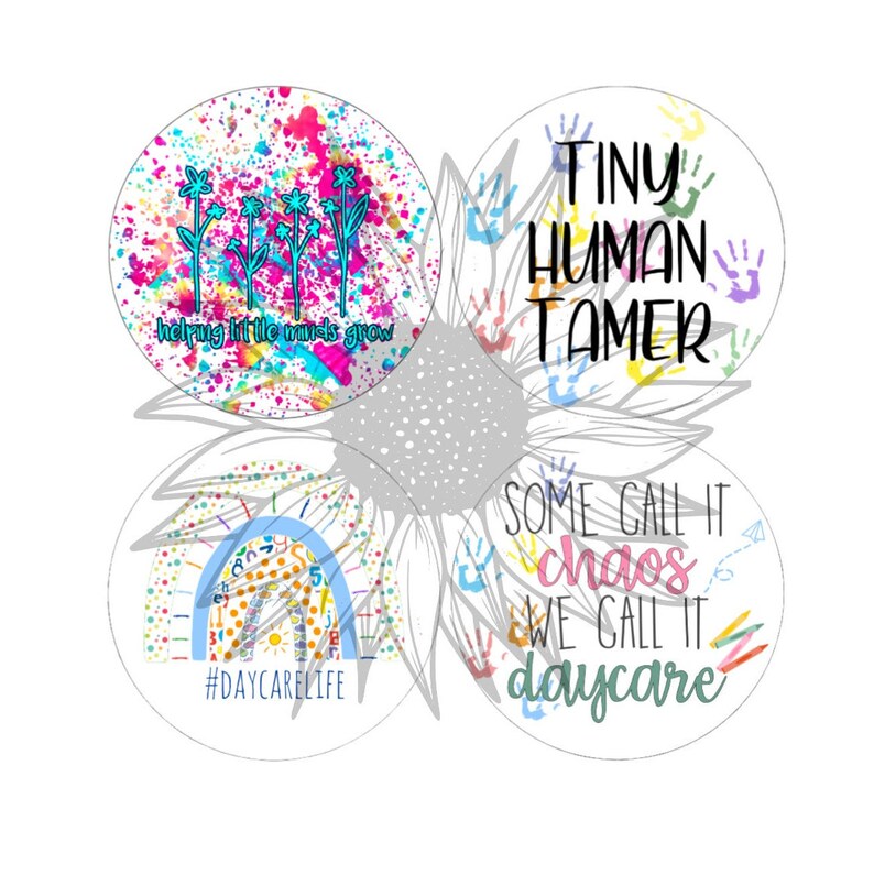 Daycare Teacher Round Digital Downloads Cardstock Image for - Etsy