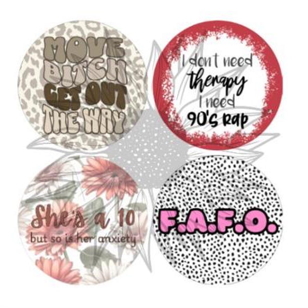 Sassy 90s Chick Cardstock Round Digital Downloads | Cardstock Image for ...