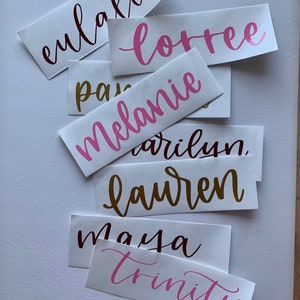 Vinyl Sticker With Customized Handwritten Name - Durable Personalized ...