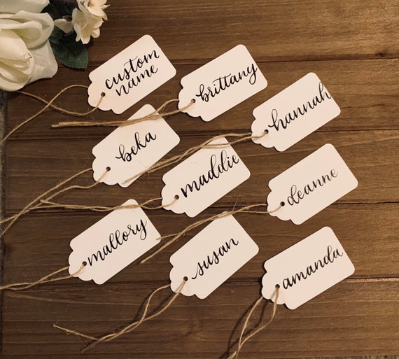 Customized Calligraphy 2-inch Gift Tags With Personalized | Etsy