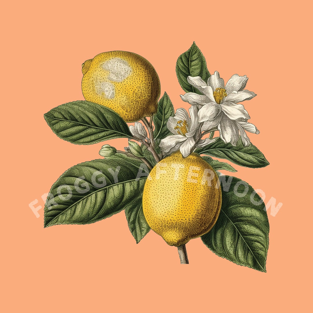 Transparent Vintage Lemon PNG / Old-fashioned Lemons Art for Cards ...