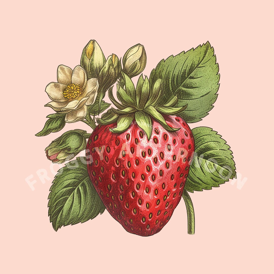 Transparent Vintage Strawberry PNG / Old-fashioned Strawberry Art for ...