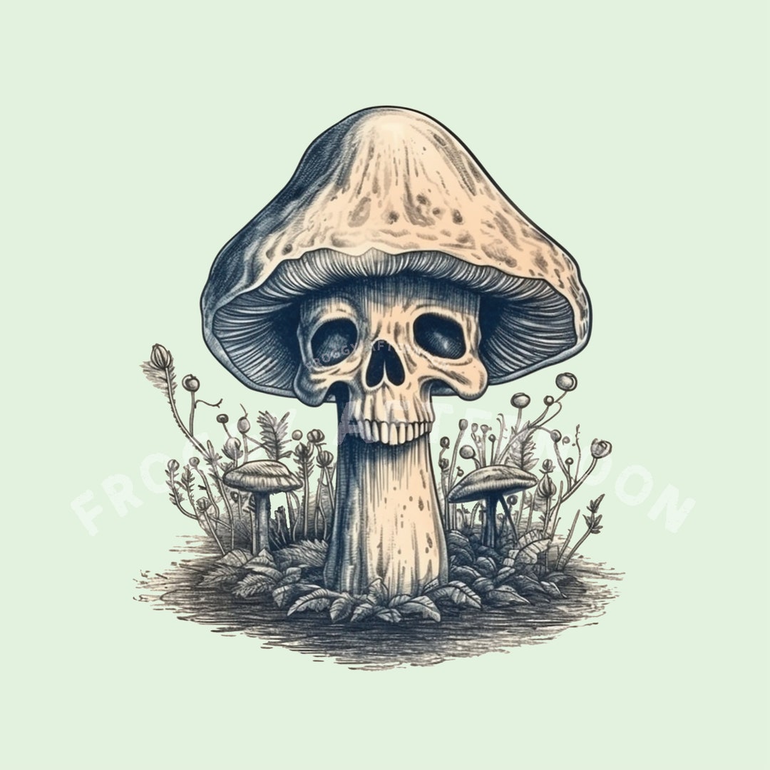 Transparent Spooky Woodland Mushroom PNG / Vintage Halloween Mushie ...