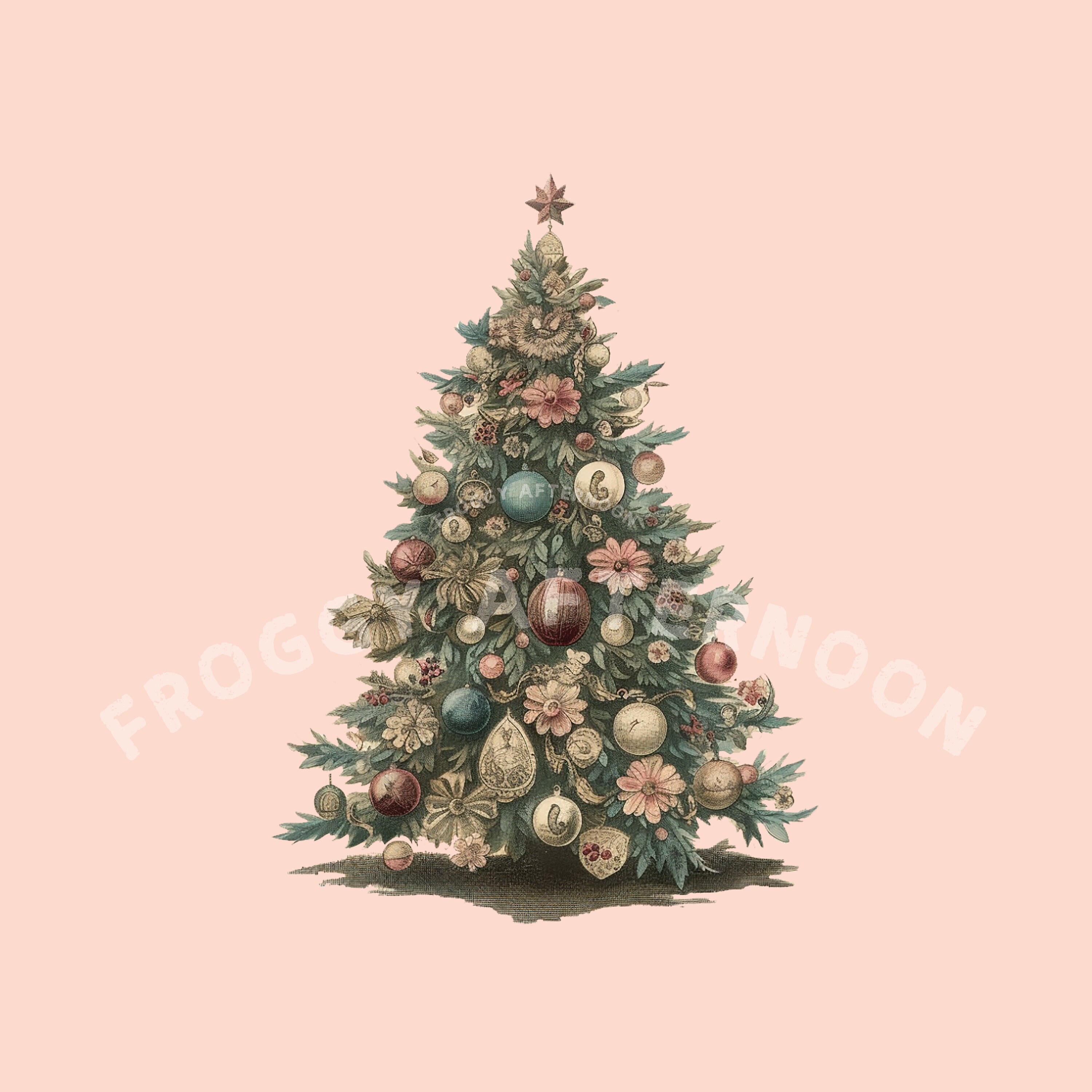 Transparent Vintage Christmas Tree PNG / Retro Christmas Clipart ...