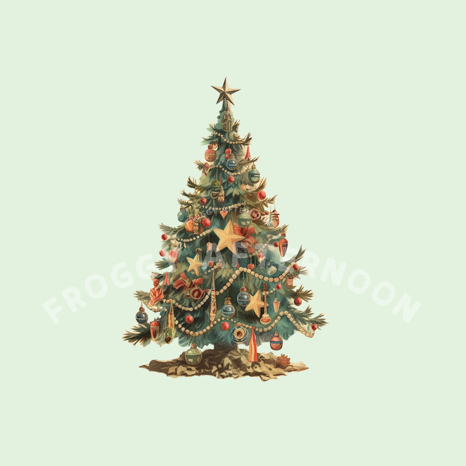 Transparent Vintage Christmas Tree PNG / Retro Christmas Clipart ...