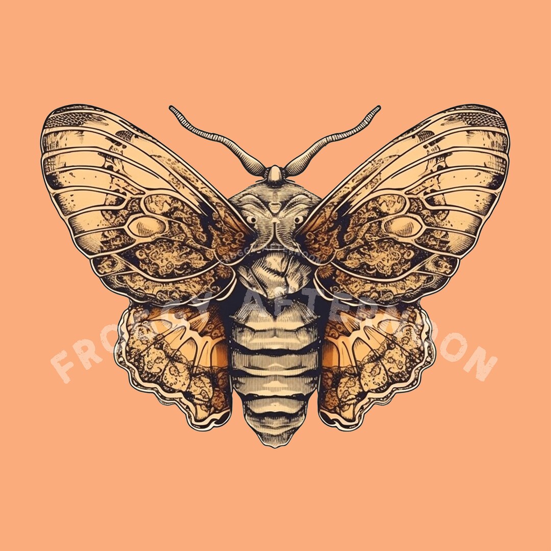 Transparent Halloween Death Moth PNG / Vintage Fall Moth Insect Clipart ...