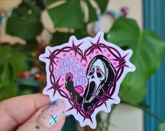 Ghostface Heart Sticker - Etsy