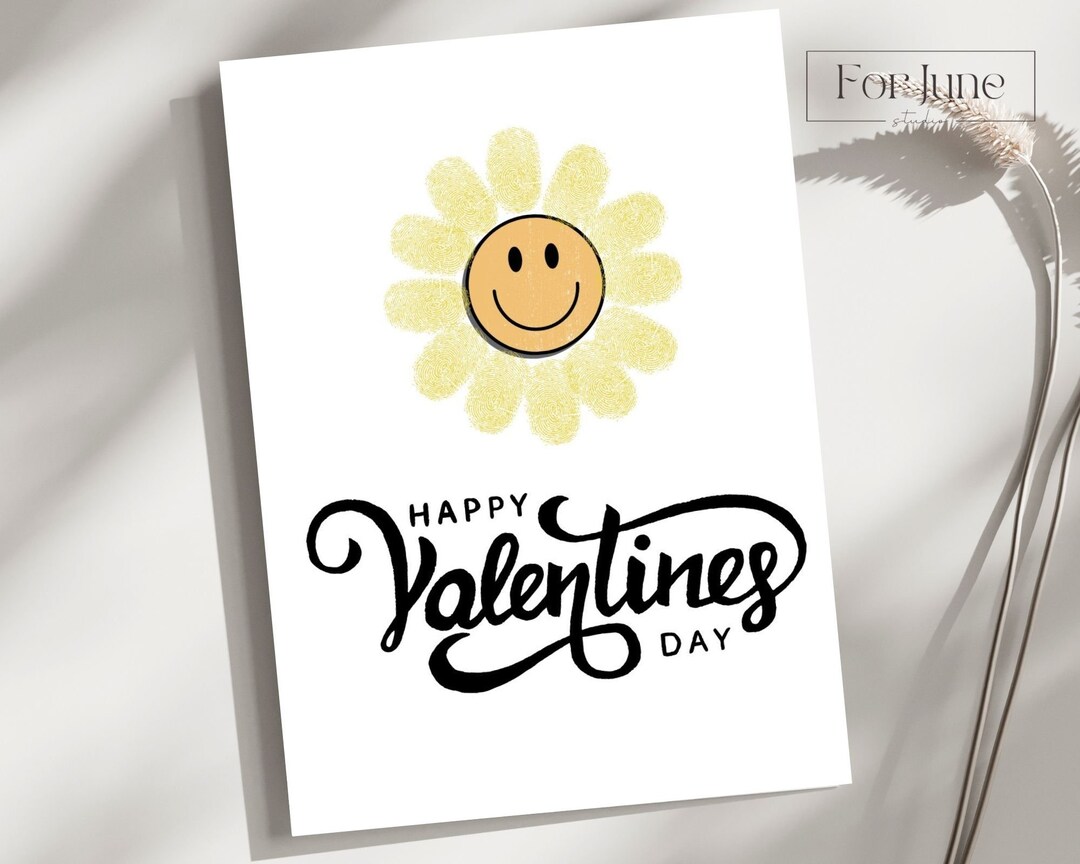 Fingerprint Card, Happy Valentine's Day, Thumbprint, Handprint ...