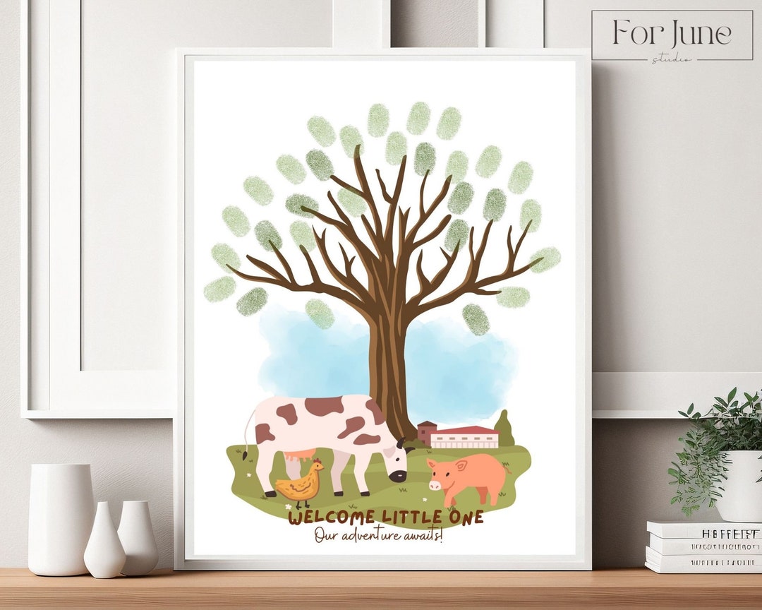 Fingerprint, Farm Animal, Tree, US Letter, Thumbprint, Handprint ...