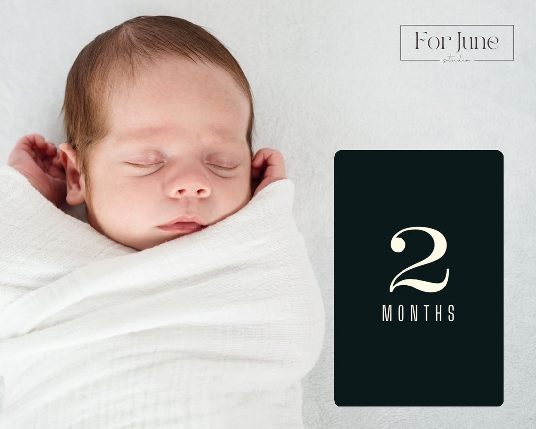 Milestone Cards, Minimal Black White, Digital Downloads, Pdf, Photo ...