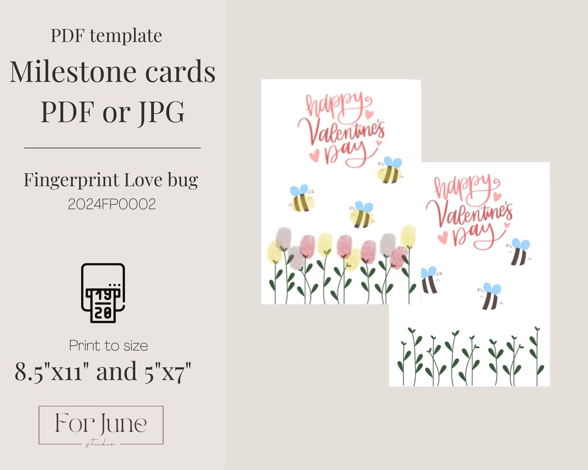 Fingerprint Card, Happy Valentine's Day, Thumbprint, Handprint ...