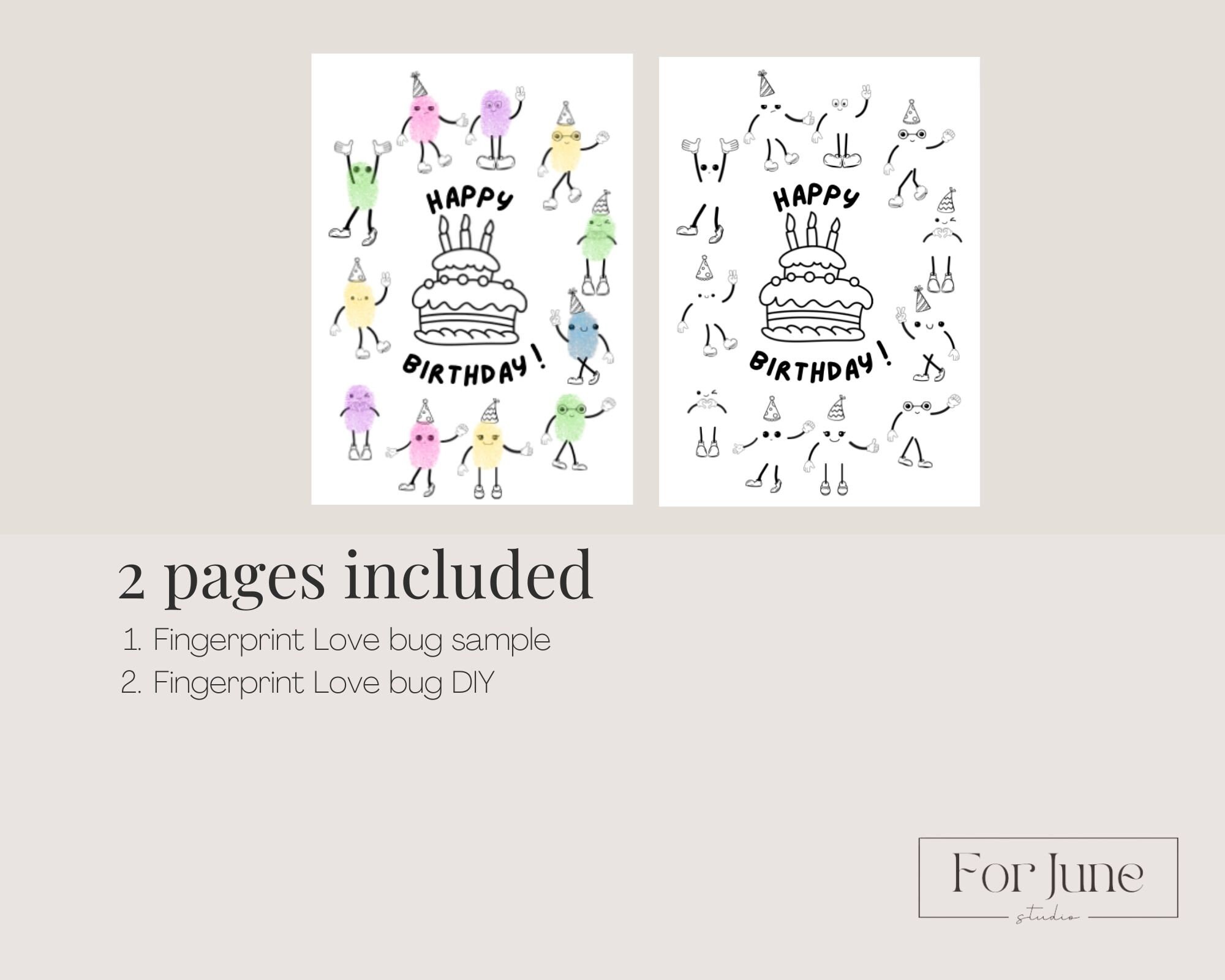 Fingerprint Card, Thumbprint, Happy Birthday Party, Handprint, Eduction ...