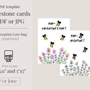 Fingerprint Card, Thumbprint Wildflower and Bee, Handprint, Happy ...