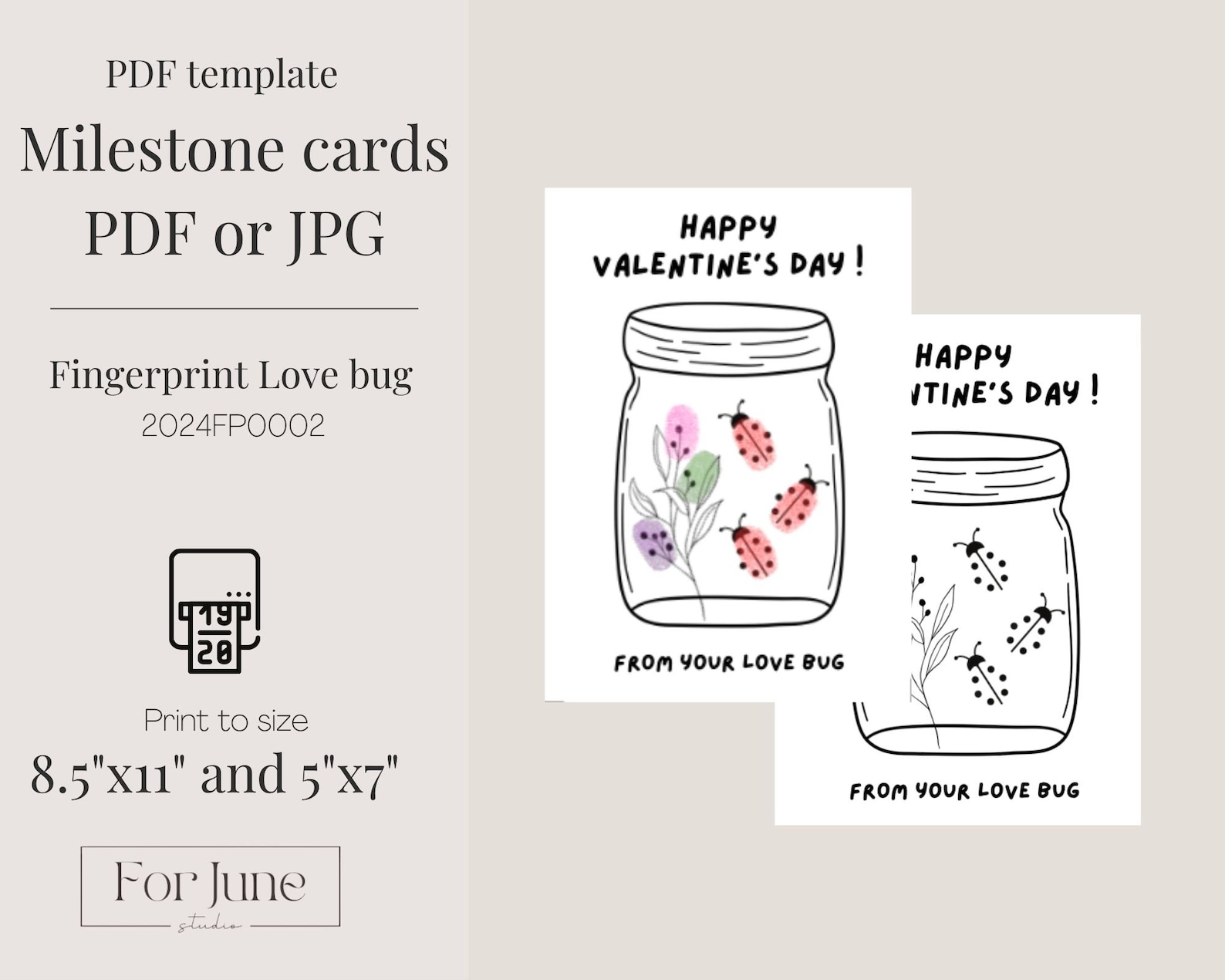 Fingerprint Card, Thumbprint Love Bug, Lady Bug Handprint, Happy ...
