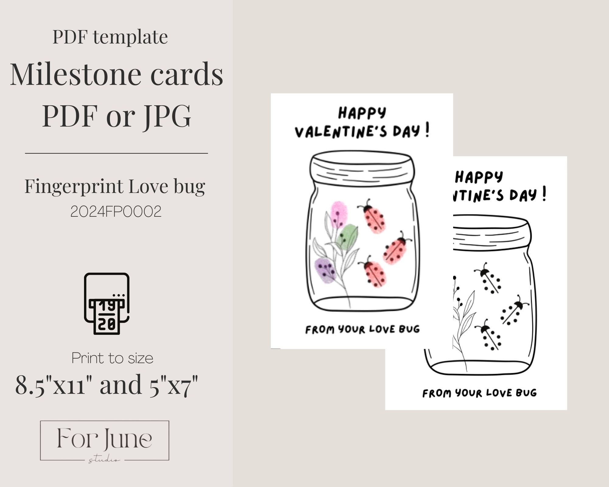 Fingerprint Card, Thumbprint Love Bug, Lady Bug Handprint, Happy ...