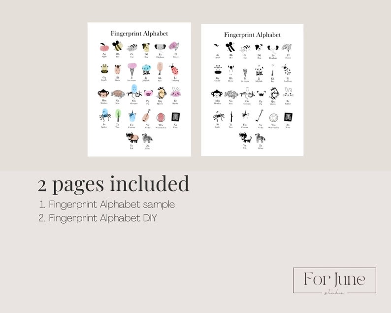 Fingerprint Alphabet, Thumbprint Craft, A-Z Handprint, ABC Animal ...