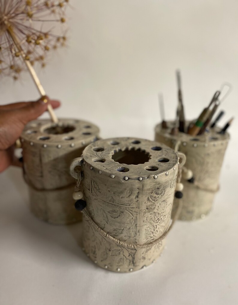 Ceramic Brush/utensil Holder - Etsy