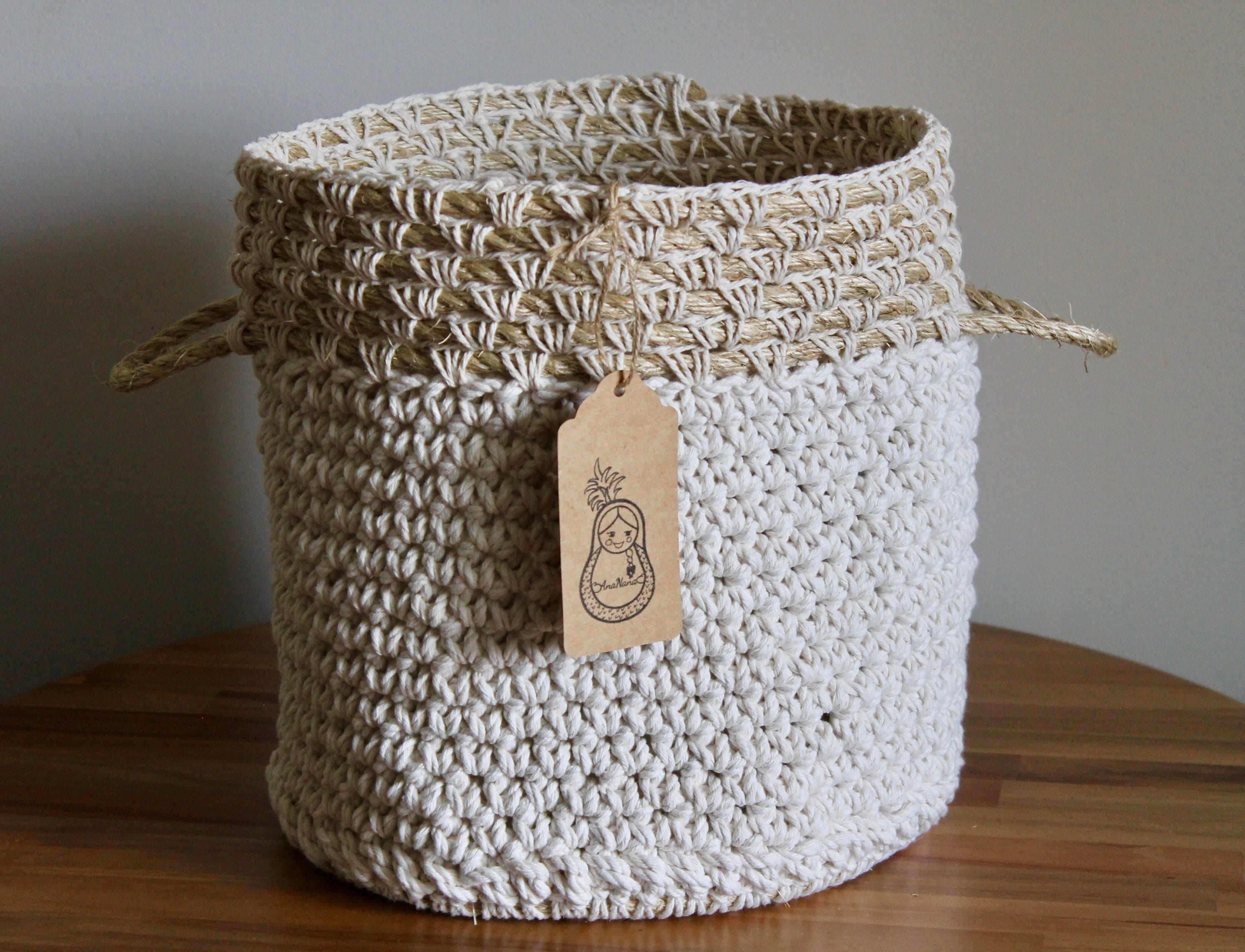 Boho Basket/ Plant Pot/ Boho Plant Basket/ Crochet Cotton - Etsy