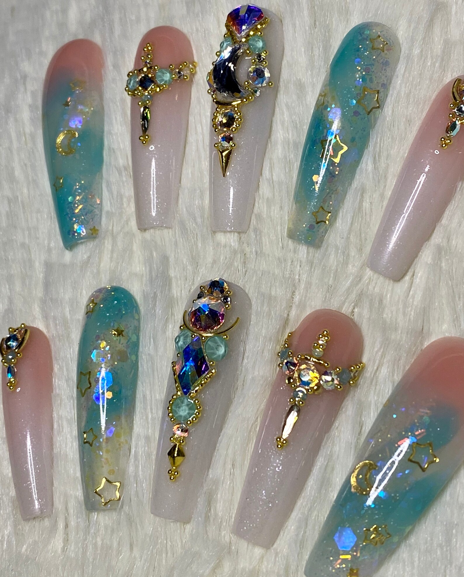 Glowy Moon Press on Nails - Etsy