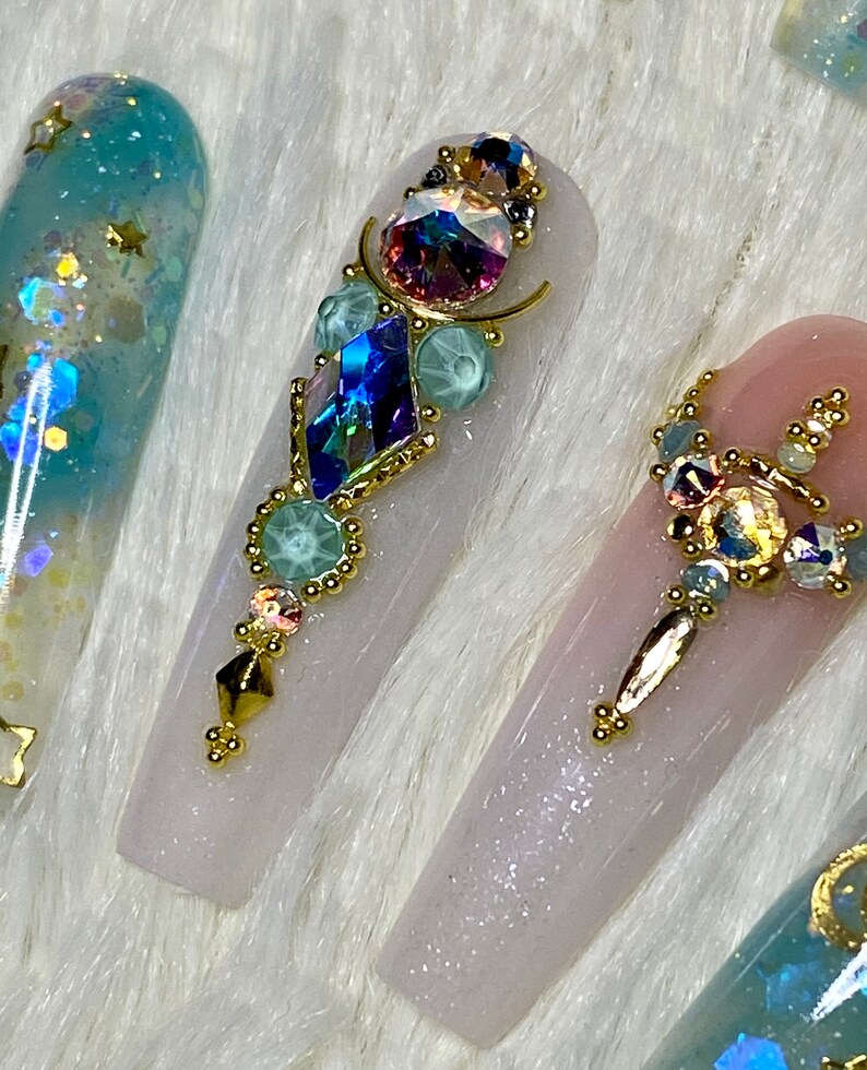 Glowy Moon Press on Nails | Etsy