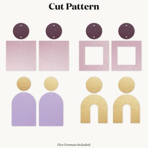 Earrings SVG | Joined Earrings Template SVG, Leather Earrings, Clay ...