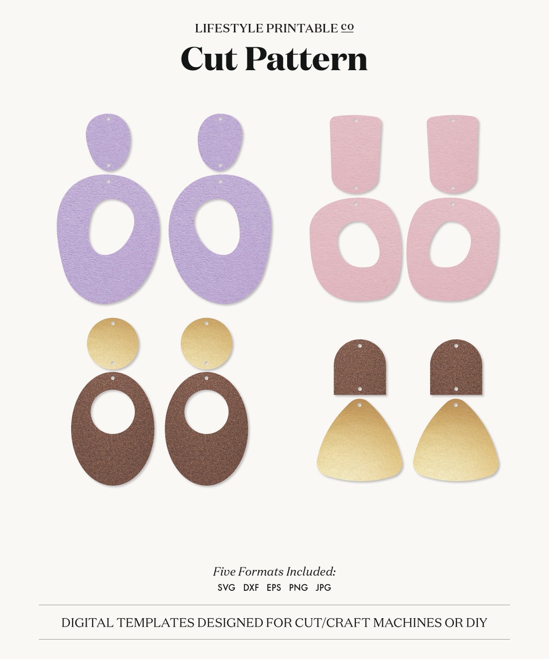 Earrings SVG | Drop Earrings SVG, Leather Earrings, Clay Earrings SVG ...