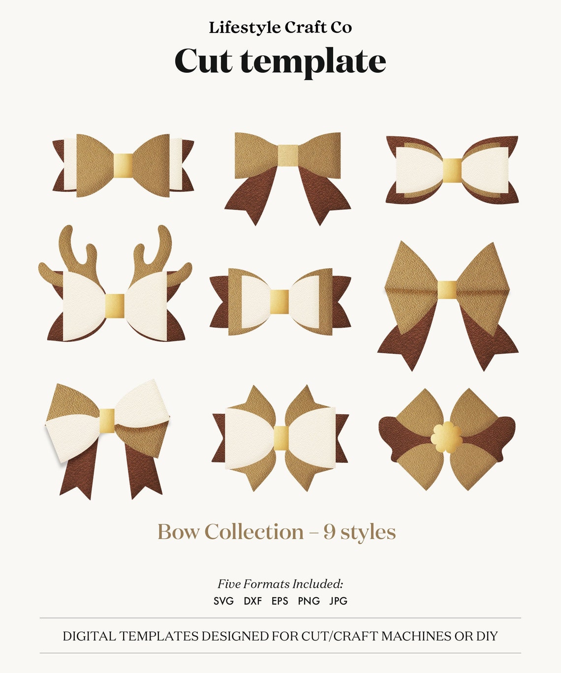 Paquete de arco SVG plantilla de arco de pelo colección de | Etsy