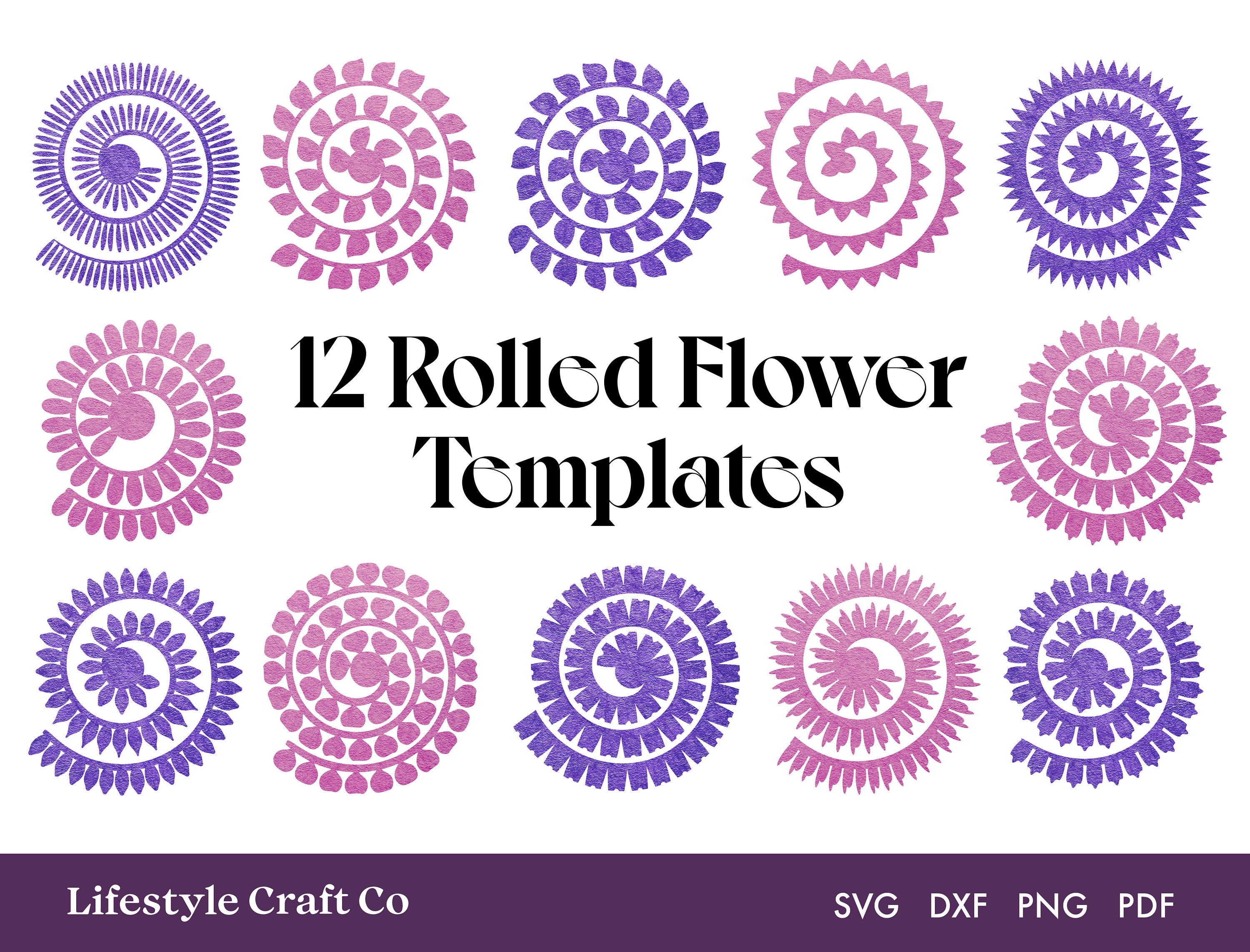 Rolled Paper Flower Templates SVG 3D Rose SVG Origami Rose 3D Rolled 