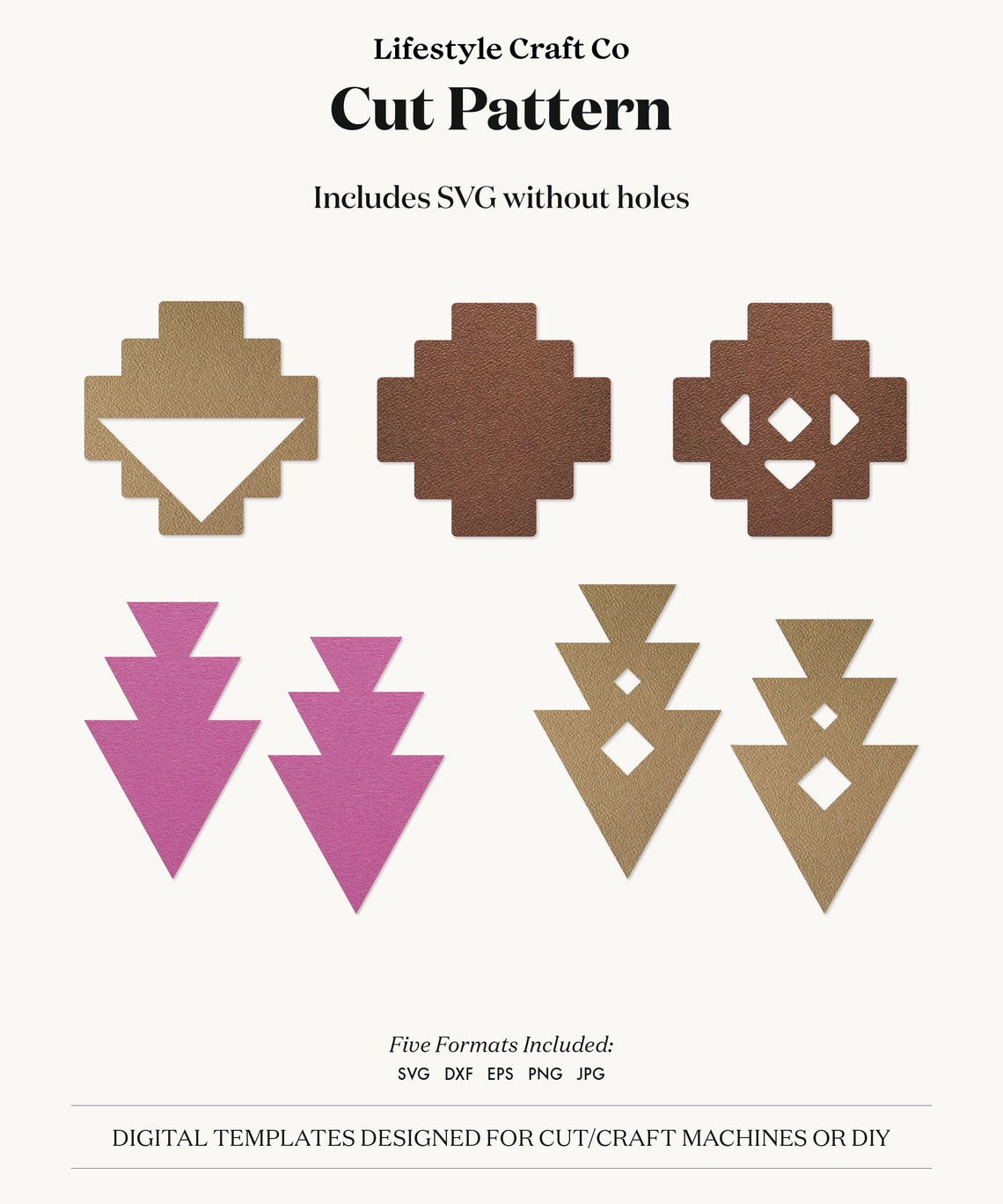 Bohemian Aztec Earrings SVG Boho Earrings SVG Leather | Etsy