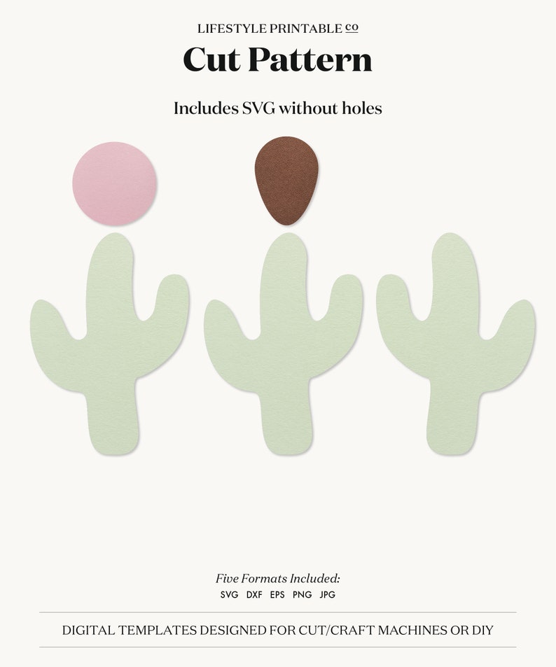 Earrings SVG | Cactus Earrings Template SVG, Clay Earring Template ...