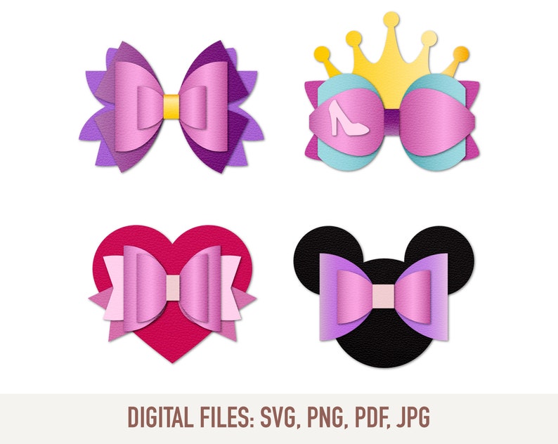 Bow Bundle SVG, Hair Bow Template, Bow Collection SVG, Felt Bow SVG ...