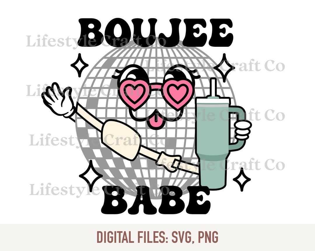 Boujee Babe Stanley Tumbler SVG, Belt Bag PNG Sublimation Design ...